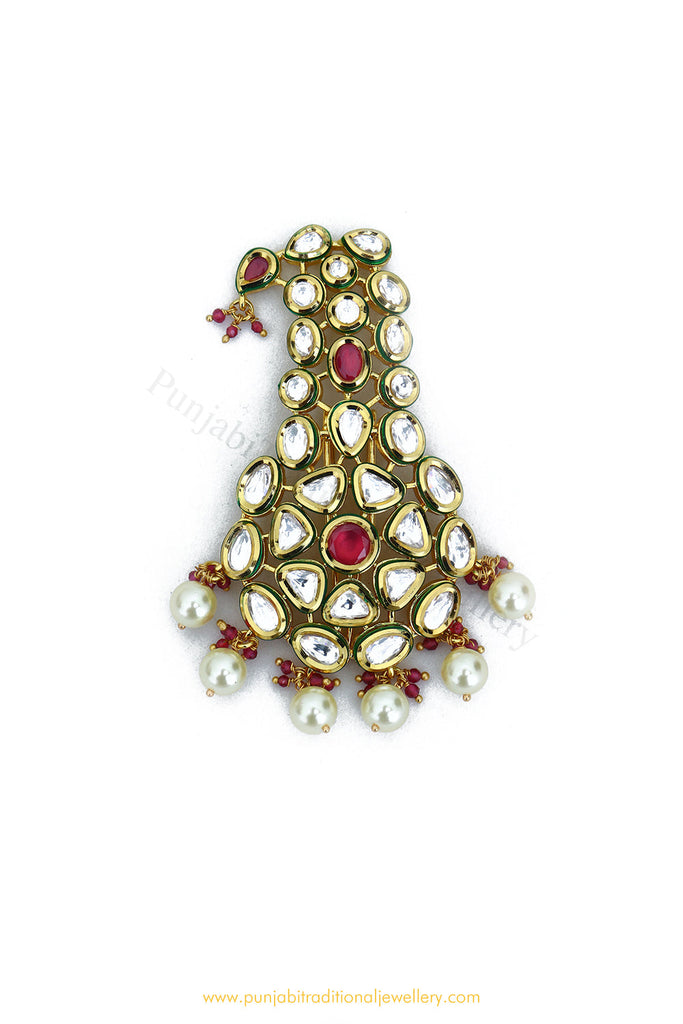 Gold Finished Ruby Kalgi | Punjabi Traditional Jewellery Exclusive