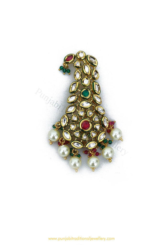 Gold Finished Ruby Kundan Kalgi | Punjabi Traditional Jewellery Exclus